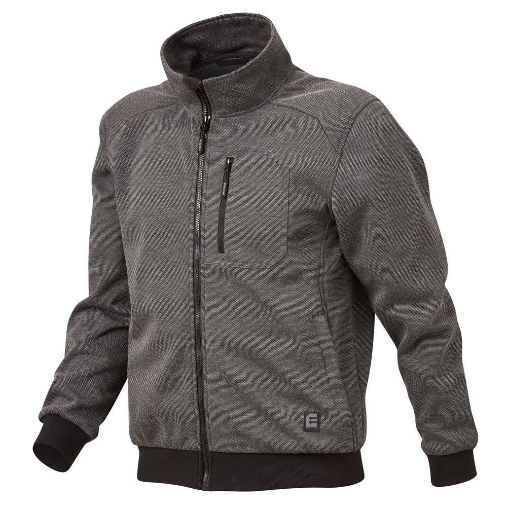 ELEVEN Workwear Textured Zip Front Knitted Jacket - Black/Charcoal ...