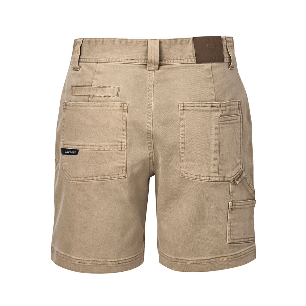 Hammer + Field Workwear Mid Length Washed Twill Stretch Short - Tan ...