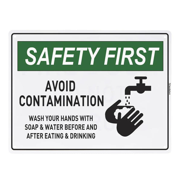 Sandleford "Safety First - Avoid Contamination" 300x225mm Sign – RSEA ...